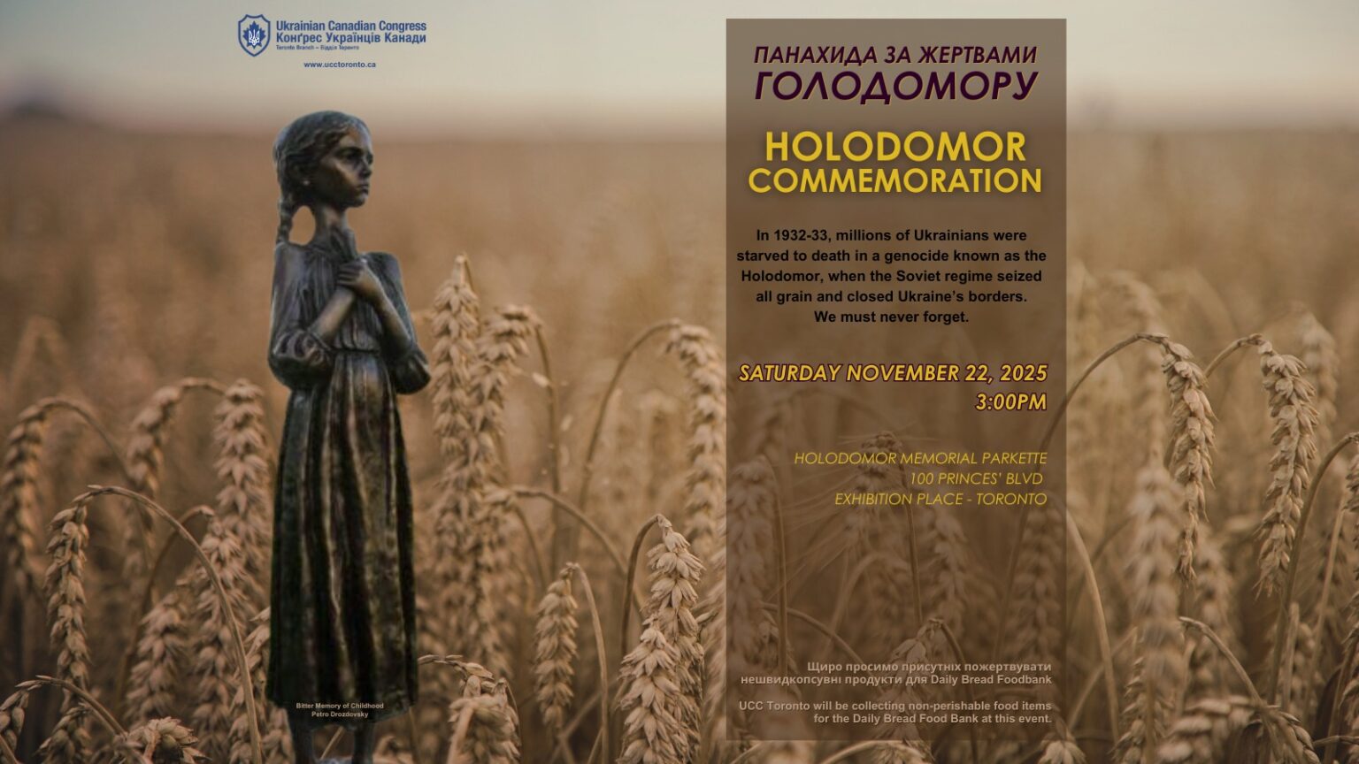 Global Ukrainian communities prepare to commemorate Holodomor